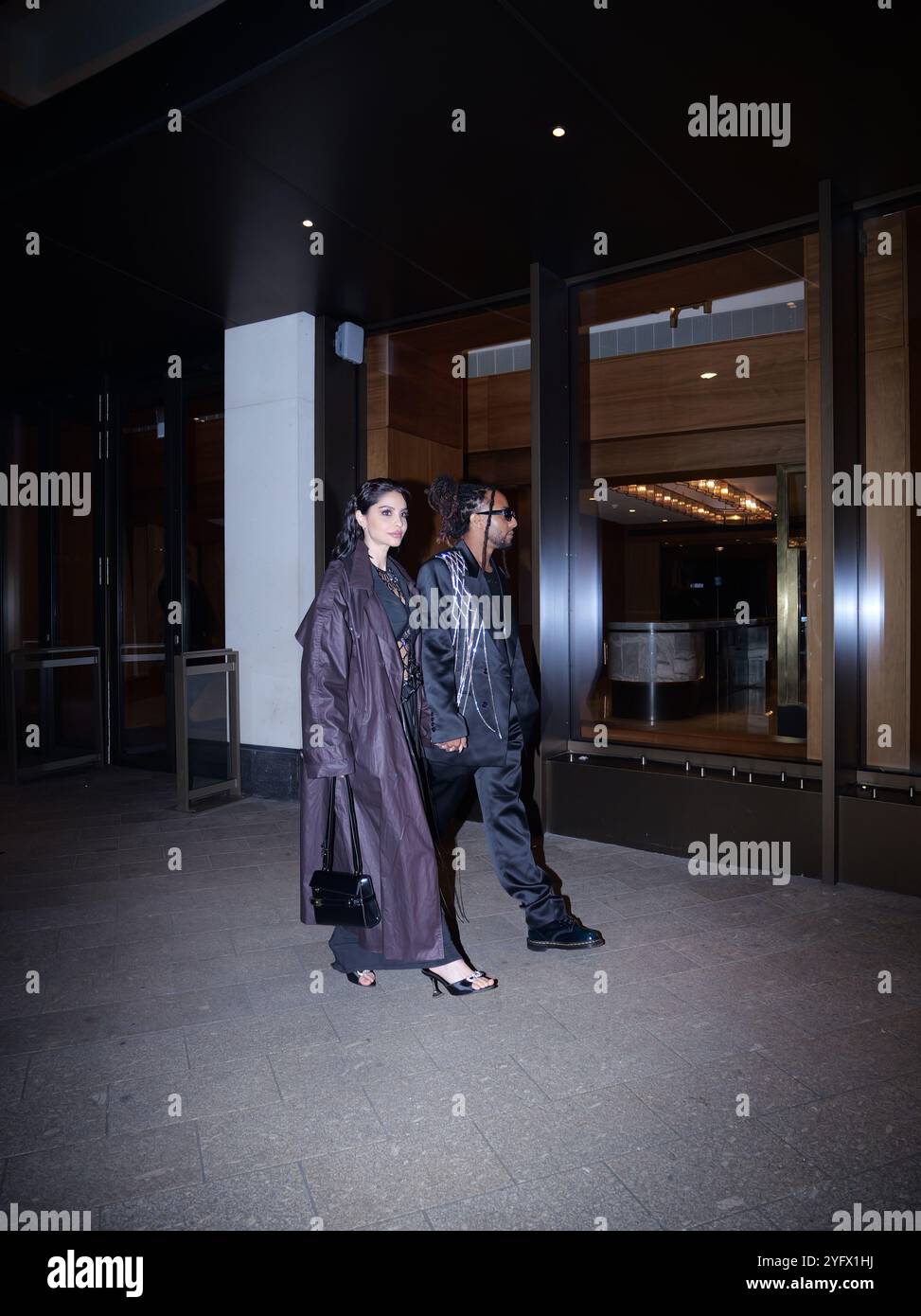 Rich T and Leyla Moaser seen at Royal Lancaster attending the London ...
