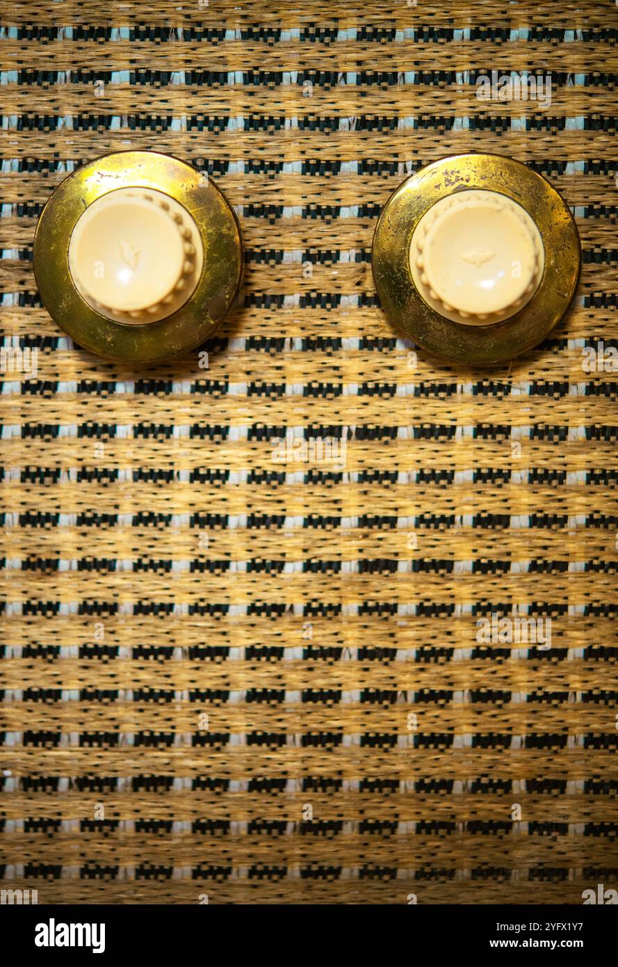 Detail of two dials on a vintage radio Stock Photo - Alamy