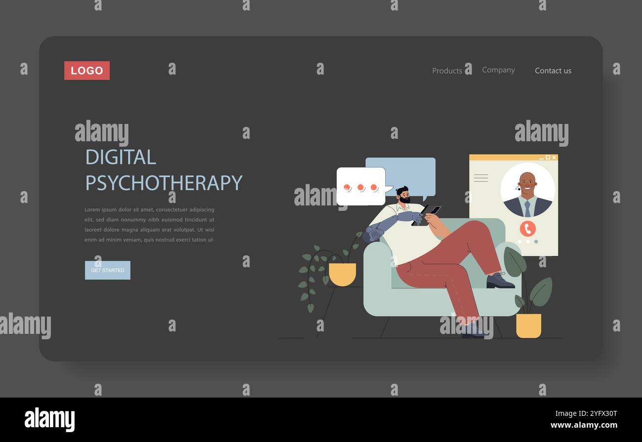 Online therapy session concept. Man engages in virtual counseling with ...