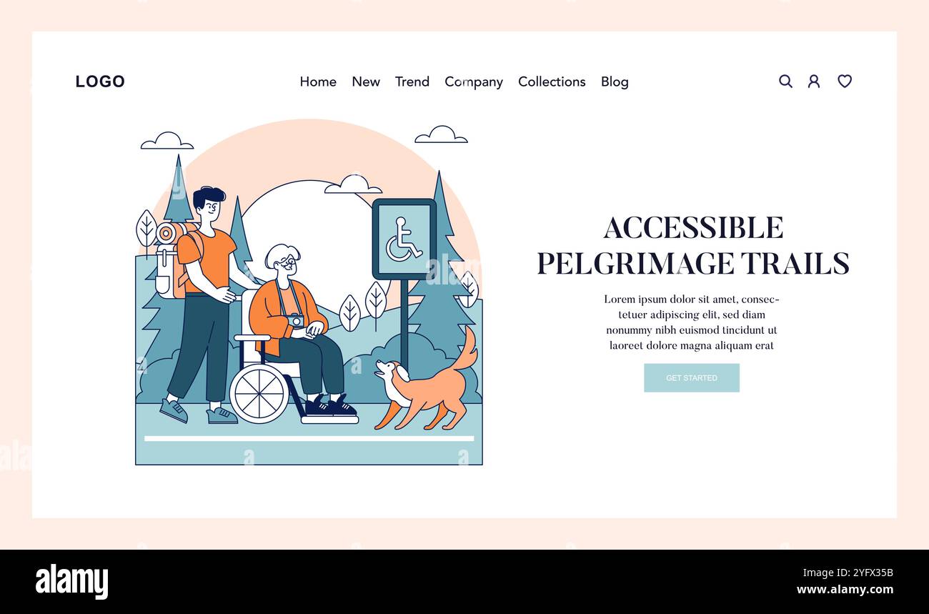 Accessible Trails concept. An illustration promoting inclusivity in ...