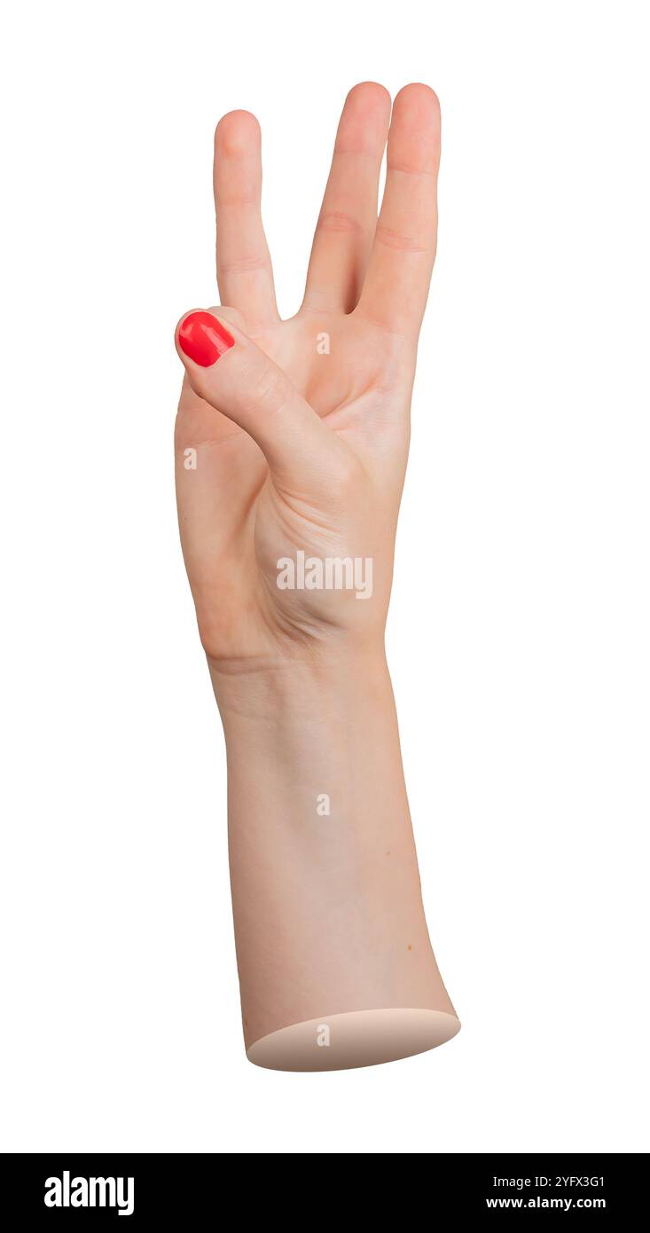 hand with the thumb holding down the pinky finger while the index ...