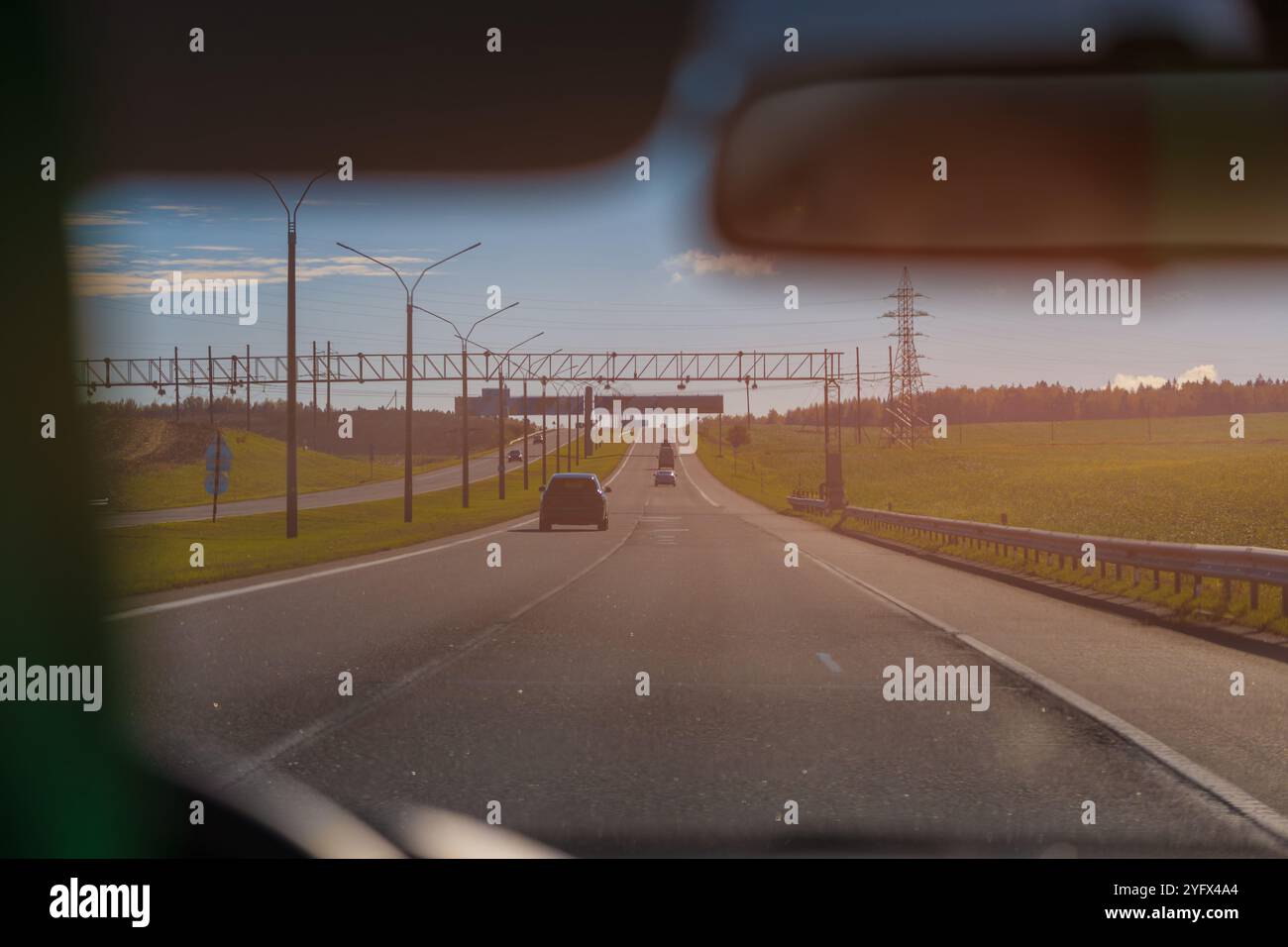 Autumn landscape, road and highway, asphalt and roadside Stock Photo ...