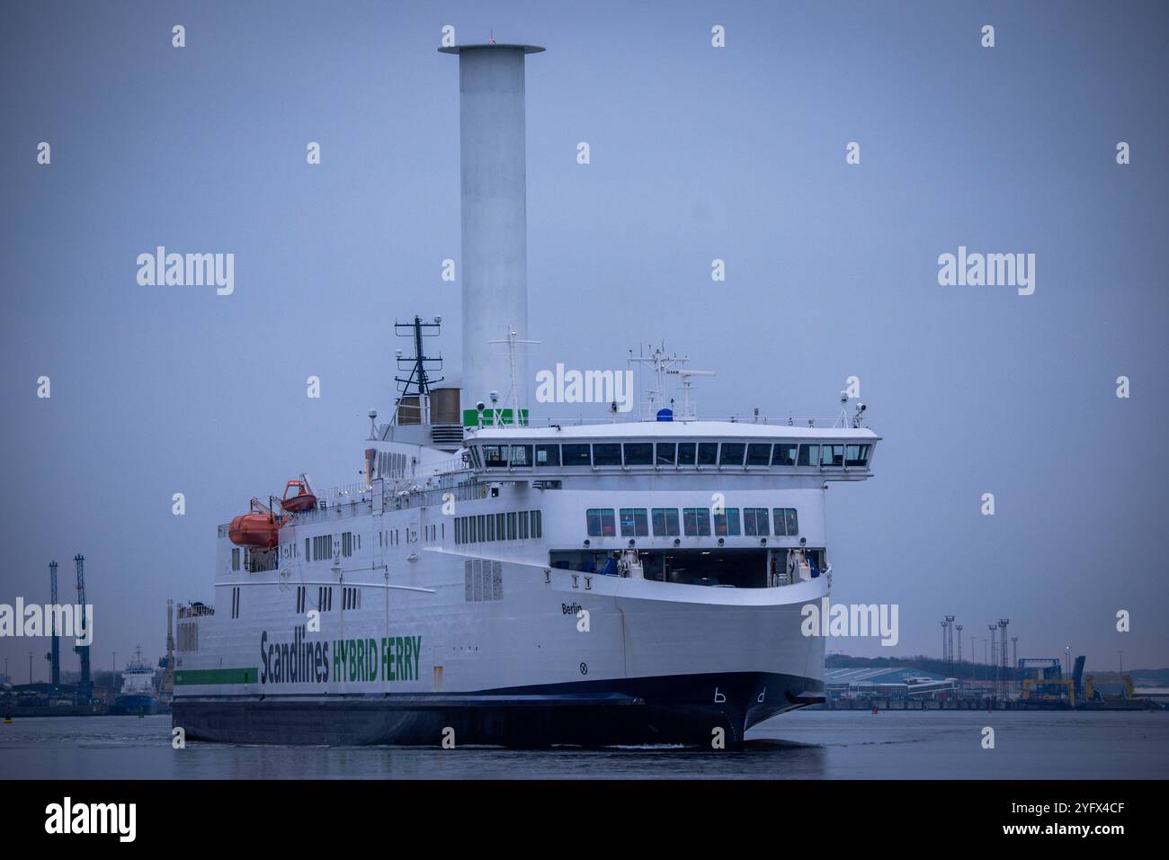 Rostock, Germany. 05th Nov, 2024. The Scandlines ferry "Berlin" leaves ...