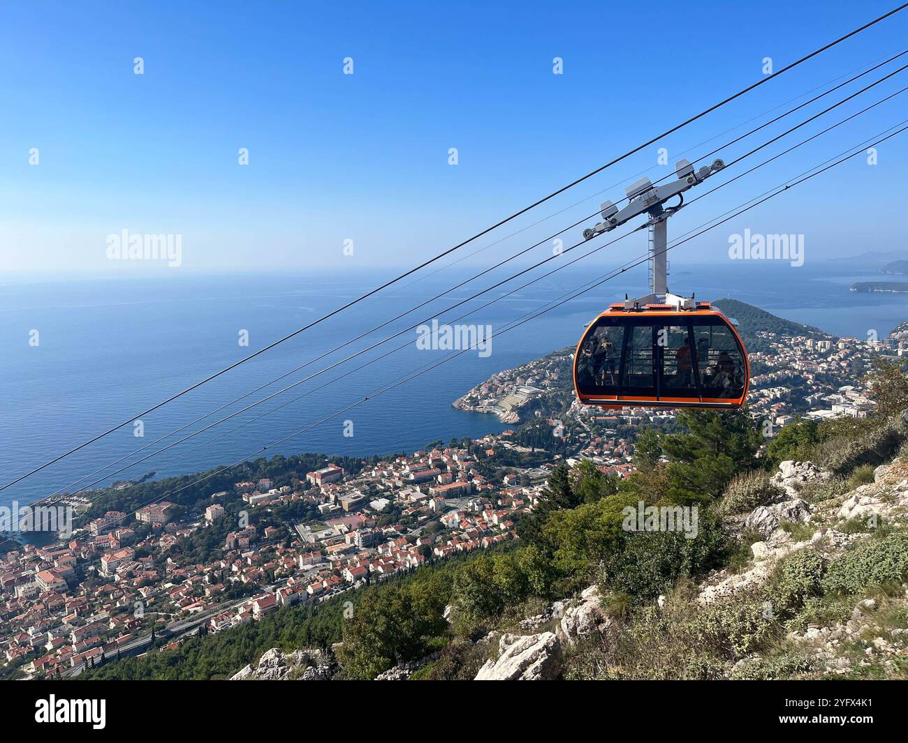 View from the cable car station at Mount Srd, Dubrovnik, Croatia Stock ...