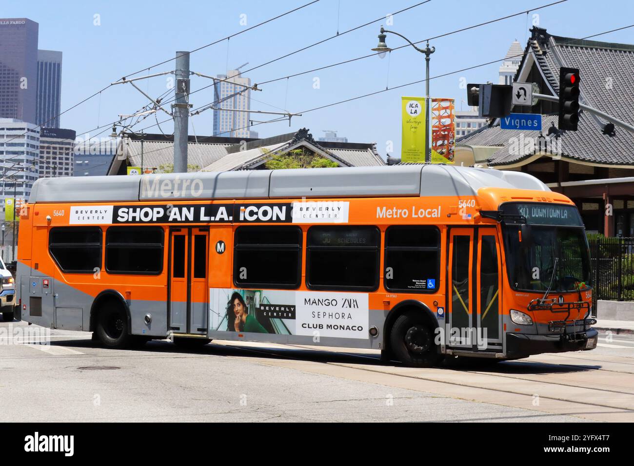 Los Angeles, California: LA METRO Bus in downtown Los Angeles. LA METRO ...