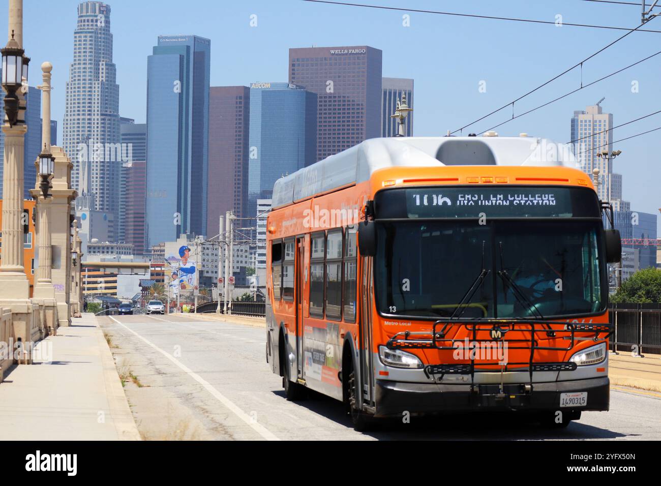 Los Angeles, California: LA METRO Bus in downtown Los Angeles. LA METRO ...