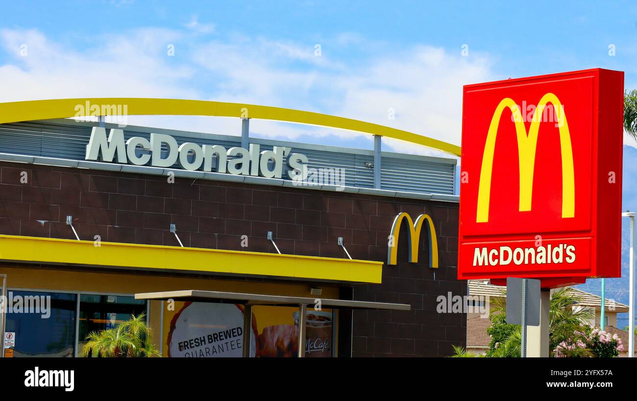 McDonald's fast food restaurant. McDonald's serve hamburgers ...