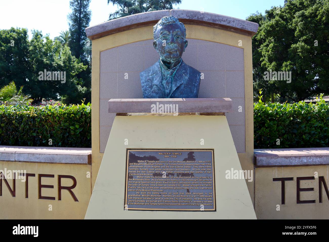 Temple City (LA County), California: Walter Temple Monument, the Temple City Founder located at ...