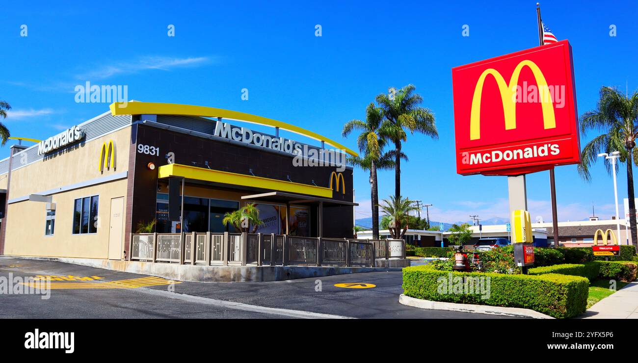 McDonald's fast food restaurant. McDonald's serve hamburgers ...