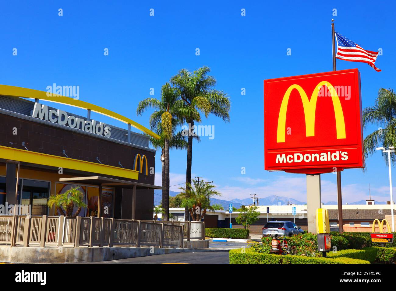 McDonald's fast food restaurant. McDonald's serve hamburgers ...