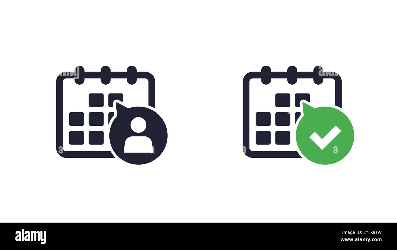 appointment icons with a calendar Stock Vector Image & Art - Alamy