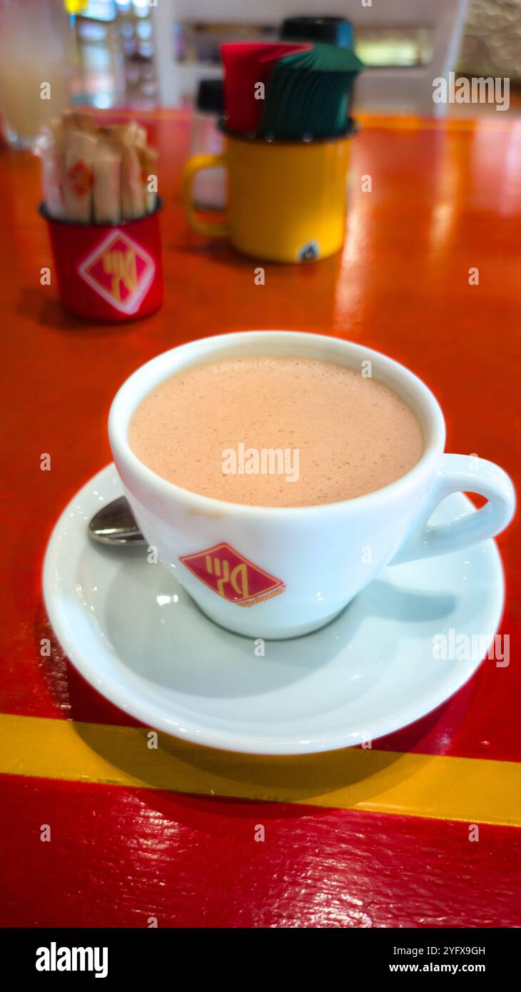 A typical Dominican coffee mug as serve in a restaurant Stock Photo - Alamy
