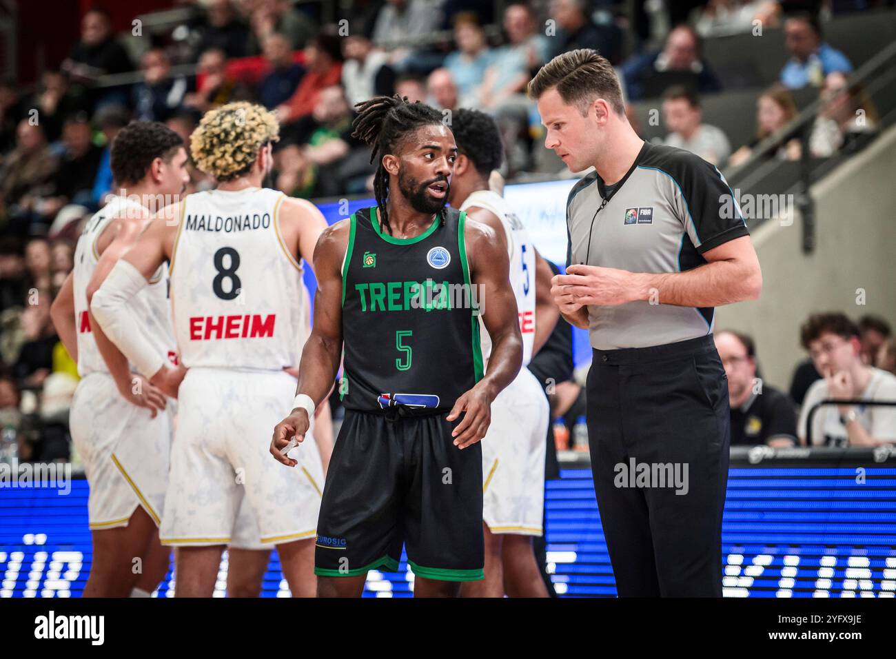 Malik Johnson (KB Trepca, #05) / GER, MHP Riesen Ludwigsburg vs. KB ...
