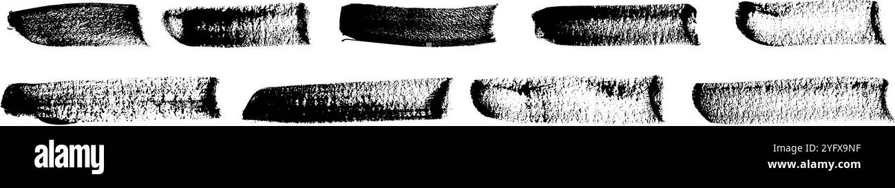 Distressed brush stroke frame set with ink texture and spray paint ...