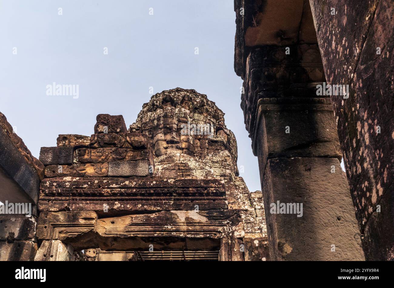 Details of the Banyon temple complex in Cambodia Stock Photo - Alamy