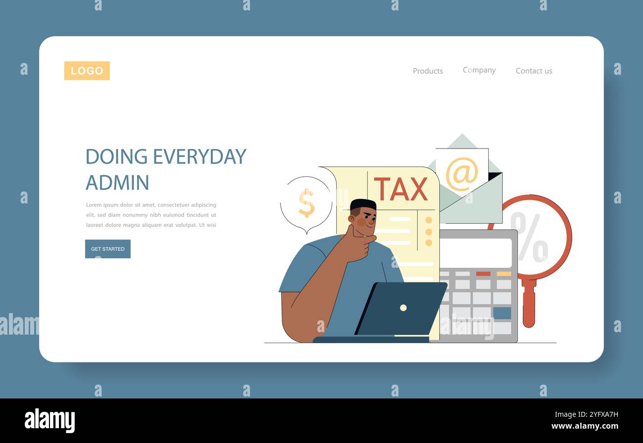 Office administration concept. A professional managing daily tasks efficiently with tax ...