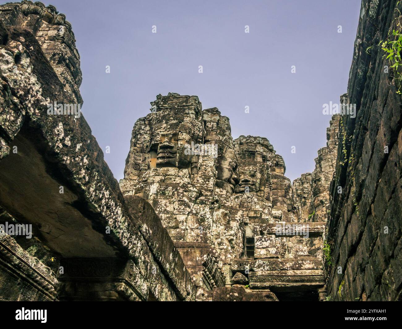 Details of the Banyon temple complex in Cambodia Stock Photo - Alamy