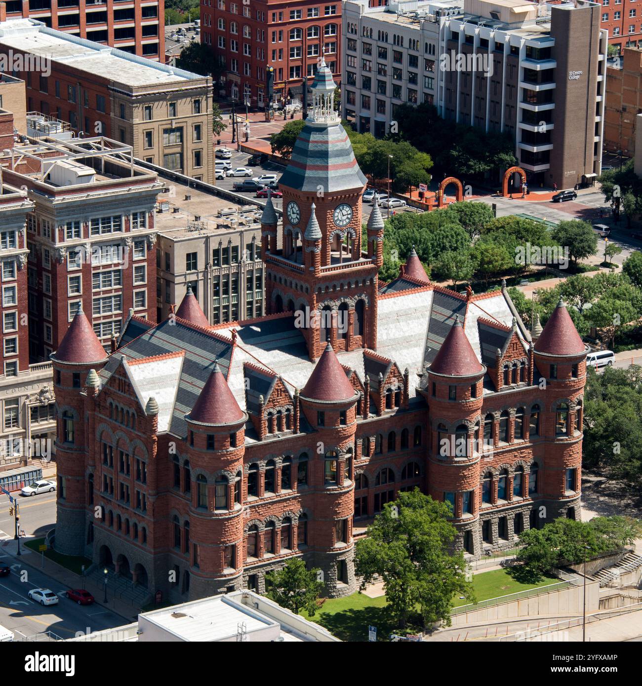 The Old Red Museum view from the Reunion Tower, Dallas Texas Stock ...