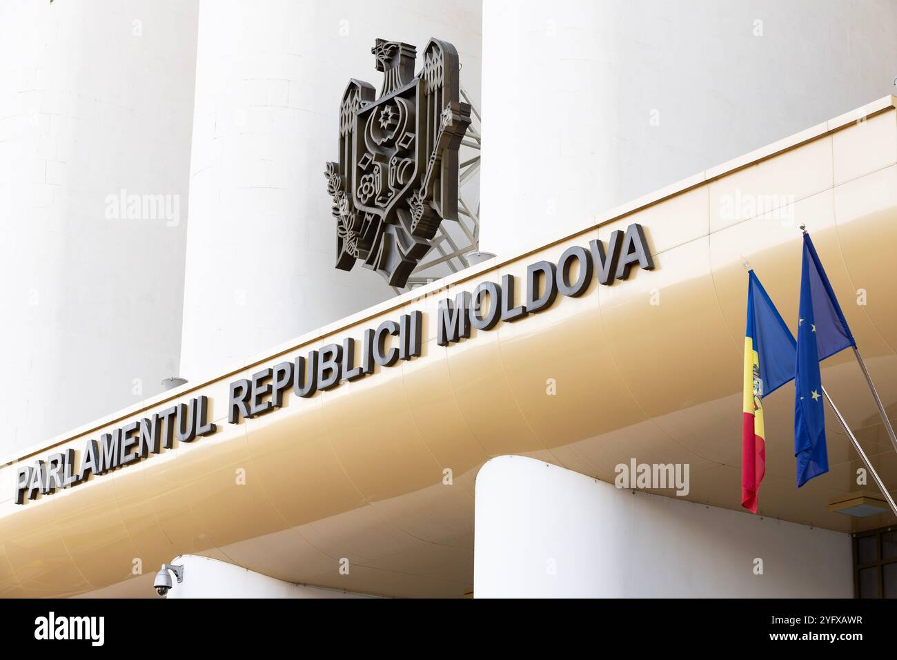 Parliament building of the Republic of Moldova in Chisinau, with ...