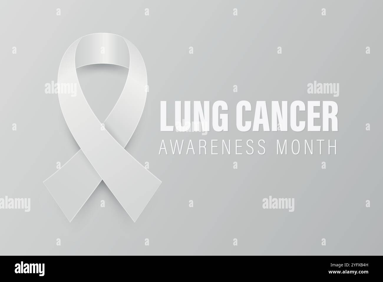 Vector Realistic Lung Cancer Awareness Banner With White Ribbon ...