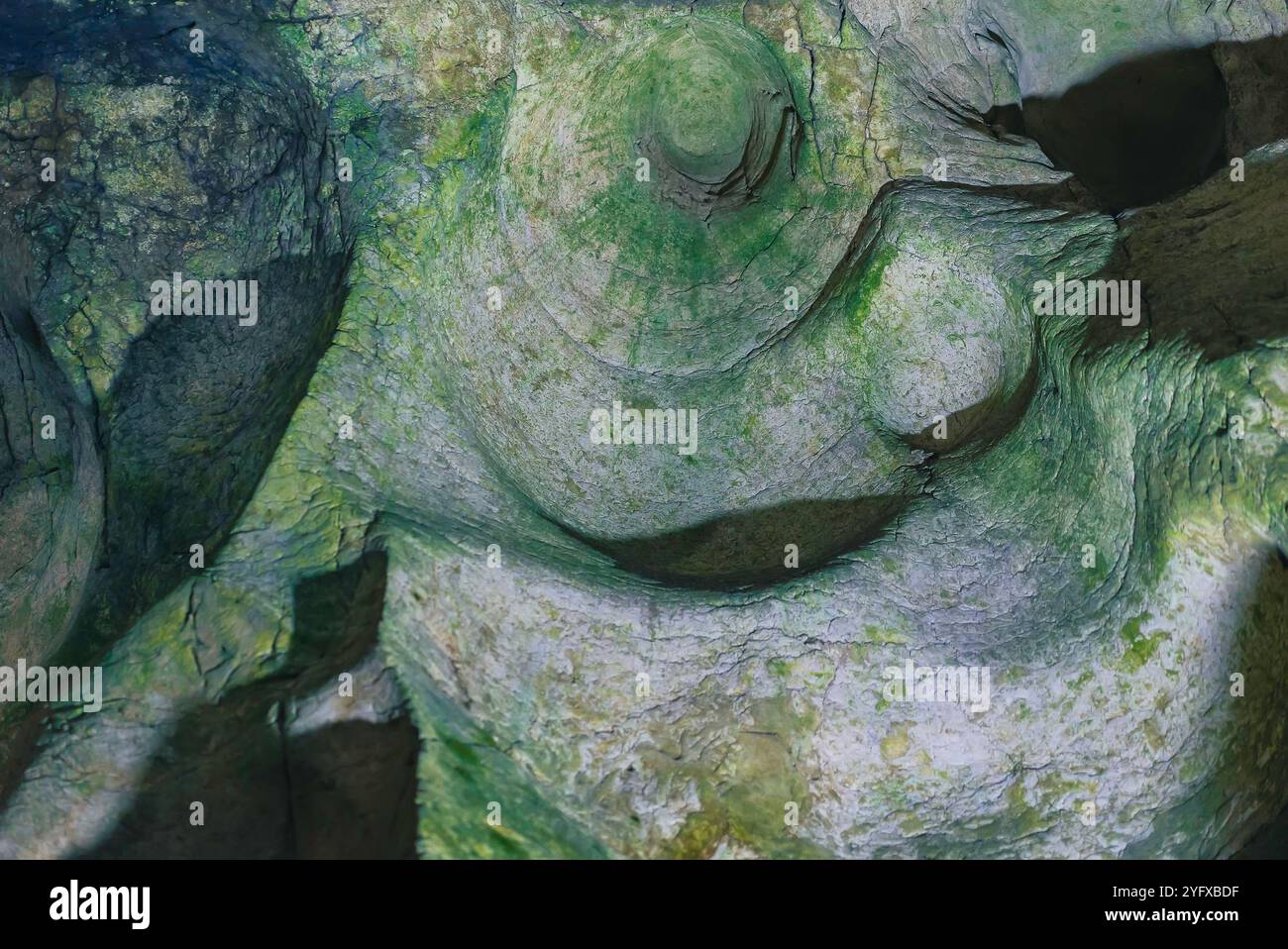 Geological structures and formations of limestone in cave of skulls ...