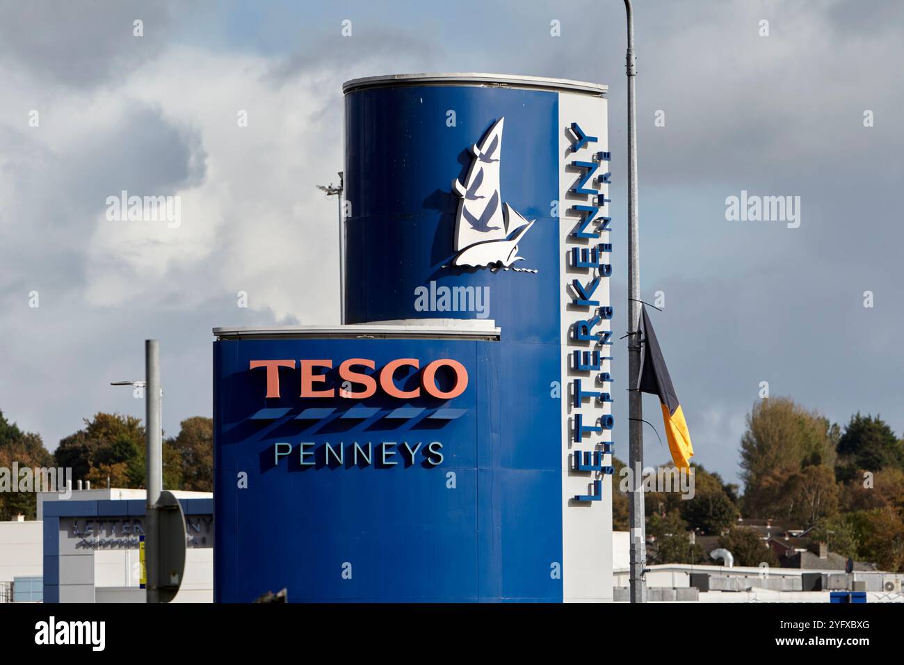 letterkenny shopping centre sign with signs for tesco and penneys ...