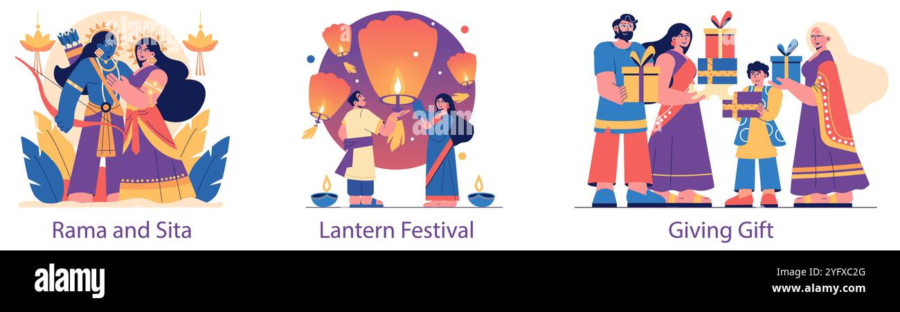 Diwali set. Celebratory moments from the Festival of Lights with Rama ...