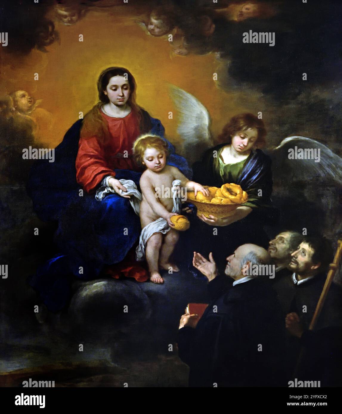 The Infant Christ Distributing Bread to the Pilgrims 1678 by Bartolome ...