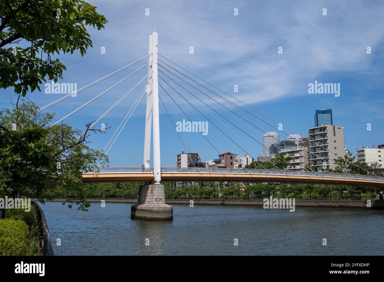 Modern Kawasaki bashi pedestrian foot bridge in Osaka Japan Stock Photo ...