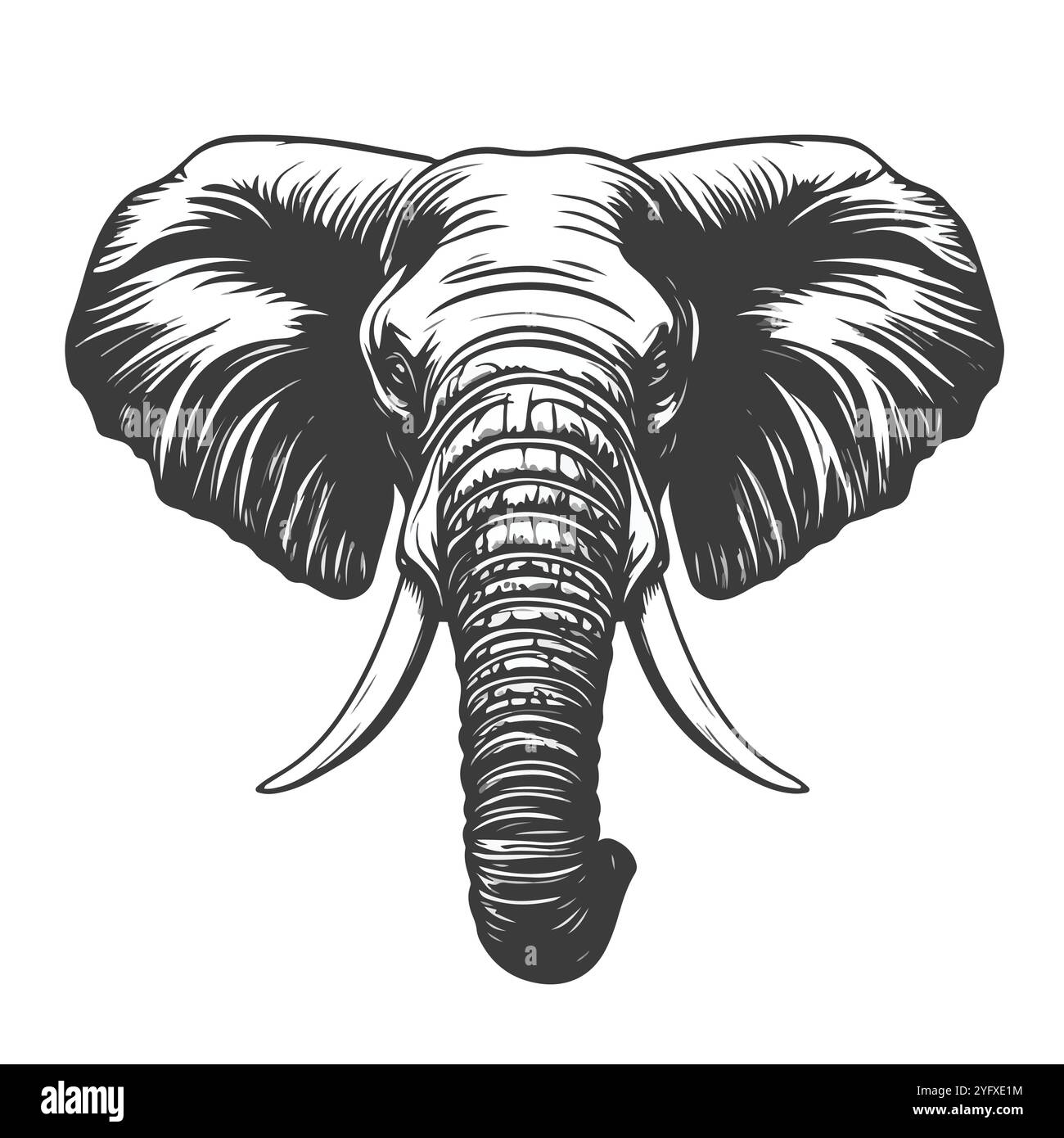 elephant head animal emblem icon vector illustration Stock Vector Image ...