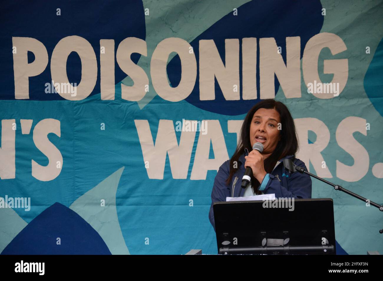 Liz Bonnin speaks at The River Action March for Clean Water in London ...