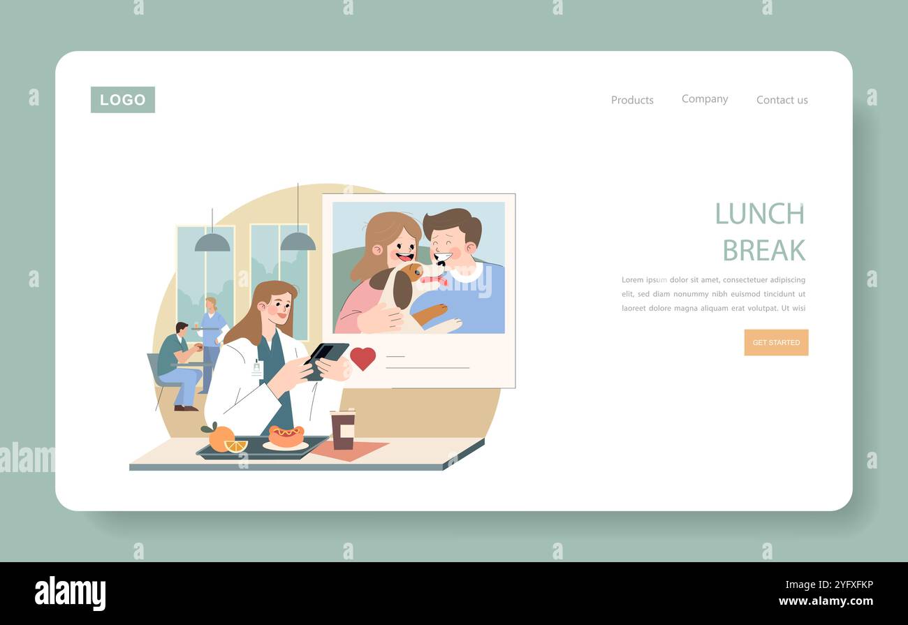 Medical professional's lunchtime. A heartwarming break with family ...