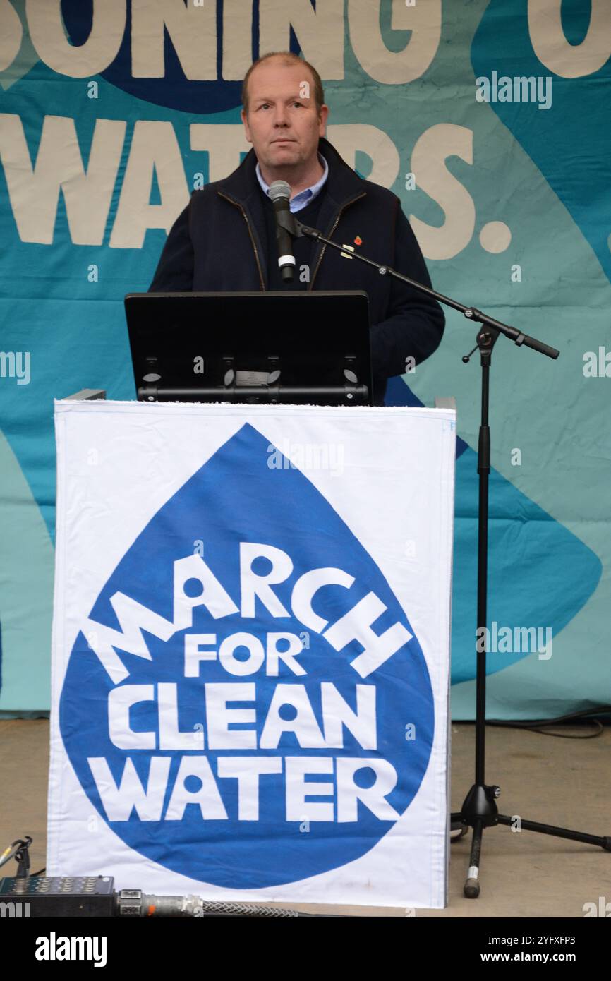 Martin Lines speaks at The River Action March for Clean Water in London ...