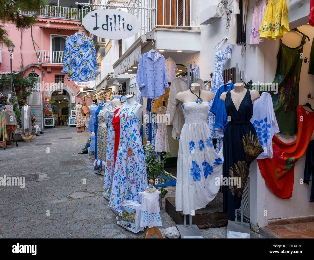 Dress shop Positano, Amalfi Coast, Italy Stock Photo - Alamy