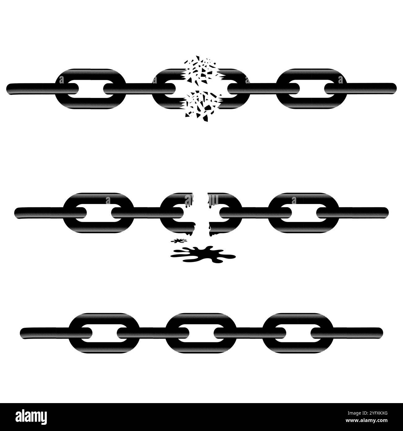 Vector Broken Chain icon, Weaknesses icon. Metal chain icon. Simple ...