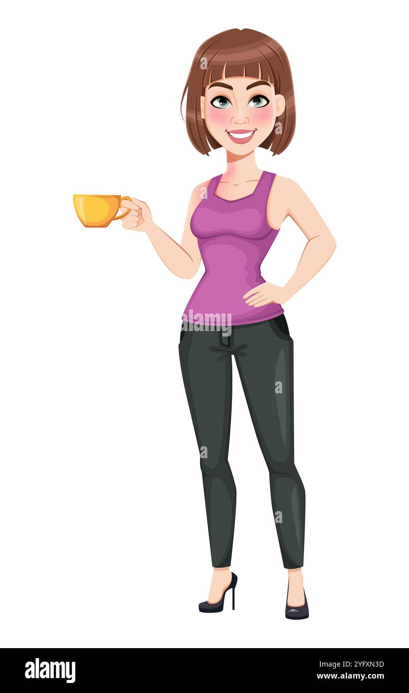 Beautiful business woman having a coffee break. Cute businesswoman ...