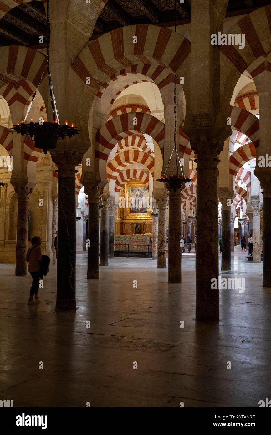 Decorative arches at Mosque–Cathedral of Córdoba, Cathedral of Our Lady ...