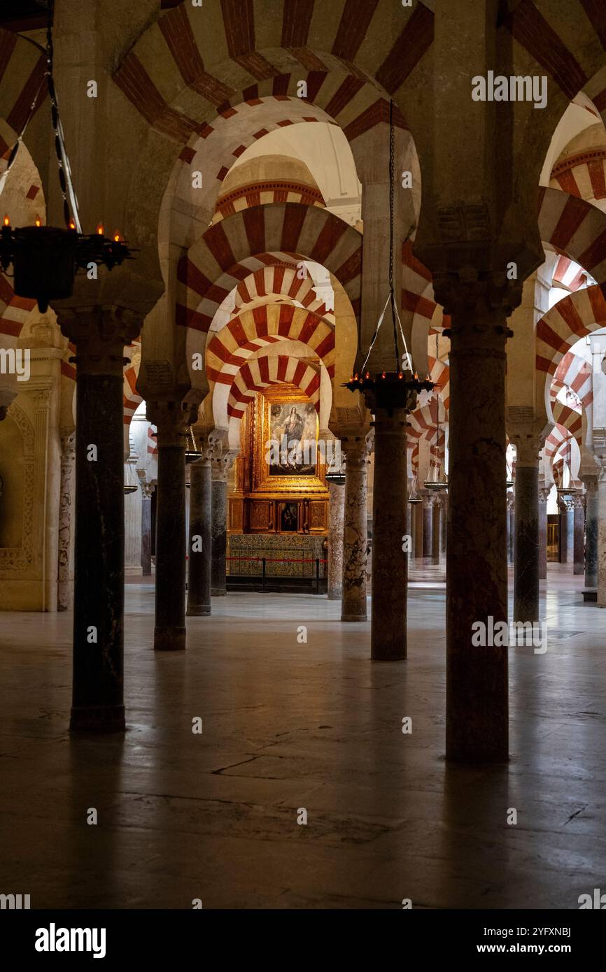 Decorative arches at Mosque–Cathedral of Córdoba, Cathedral of Our Lady ...