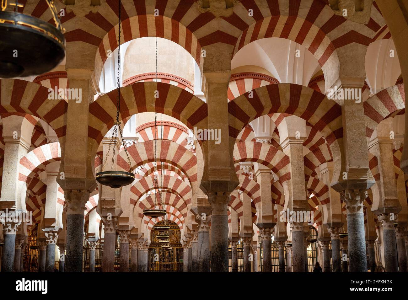 Decorative arches at Mosque–Cathedral of Córdoba, Cathedral of Our Lady ...