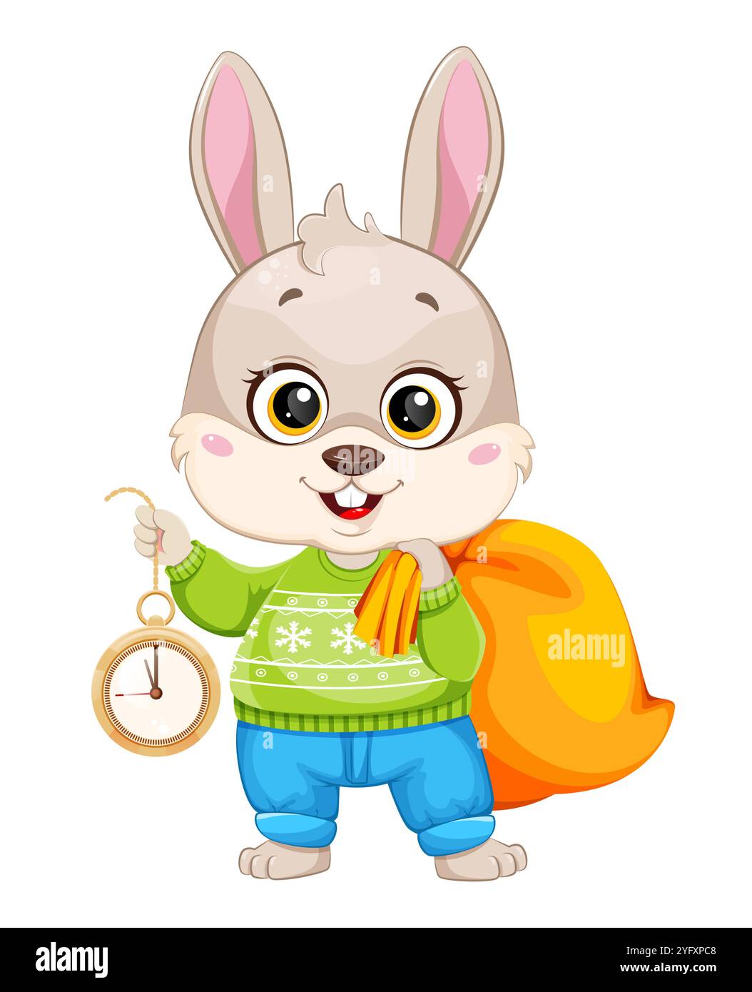 Rabbit time watch clock Stock Vector Images - Alamy