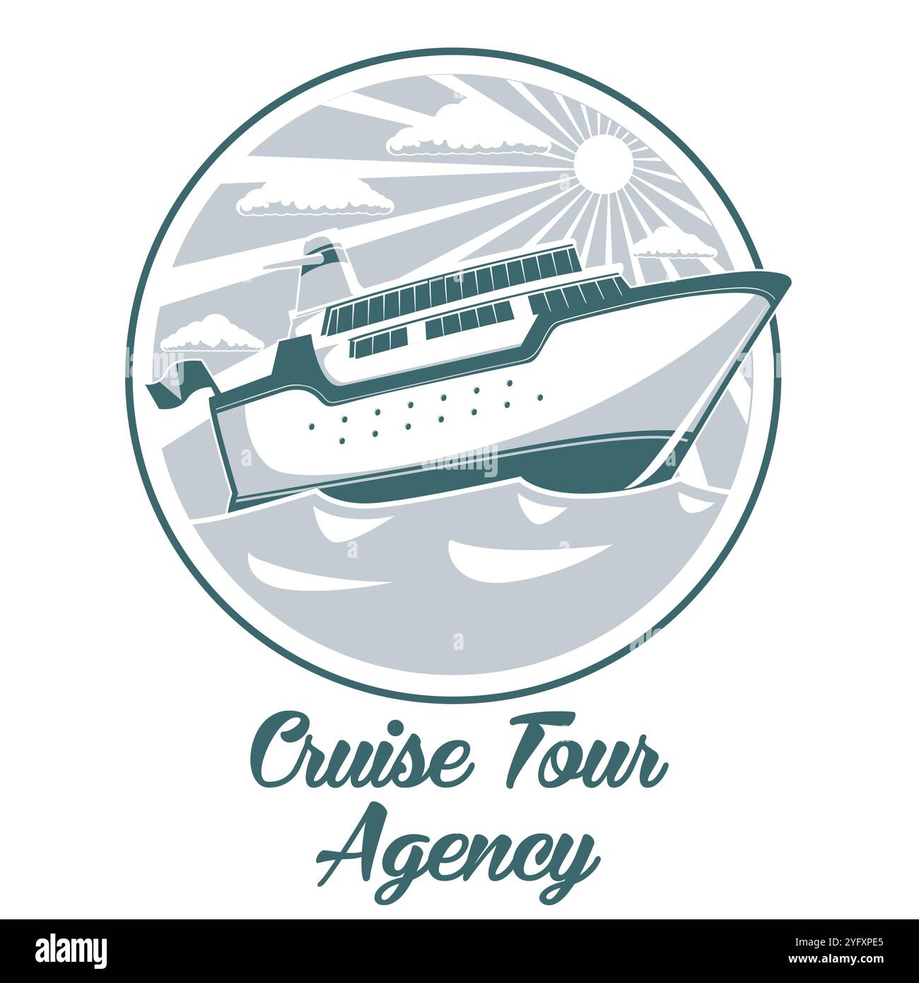 Cruise tour agency logo design with liner ship Stock Vector Image & Art ...