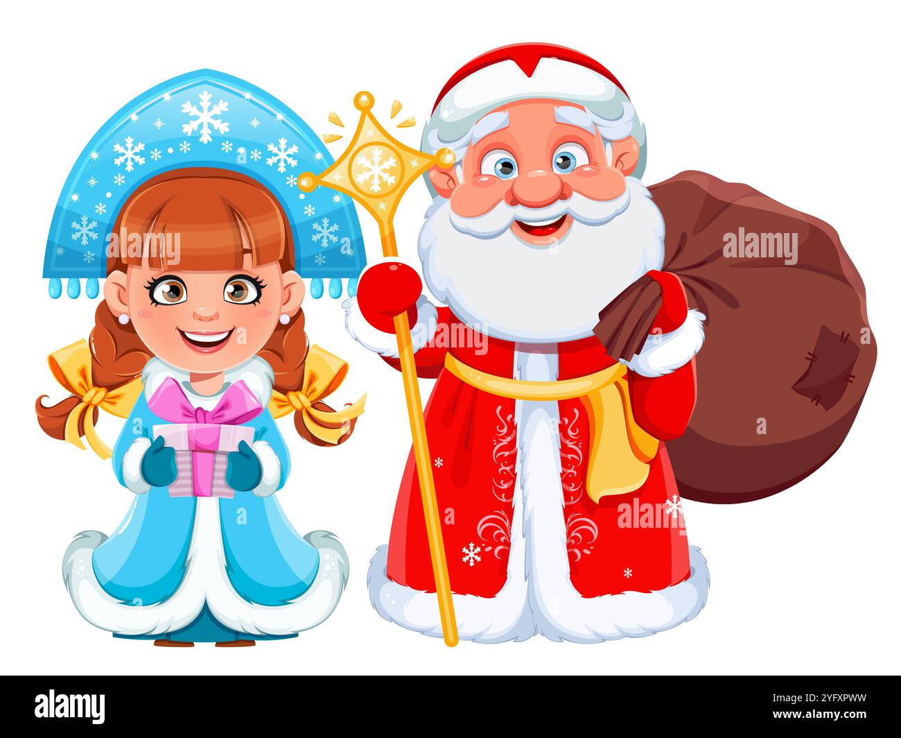 Happy New Year and Merry Christmas. Russian Father Frost (Santa Claus ...