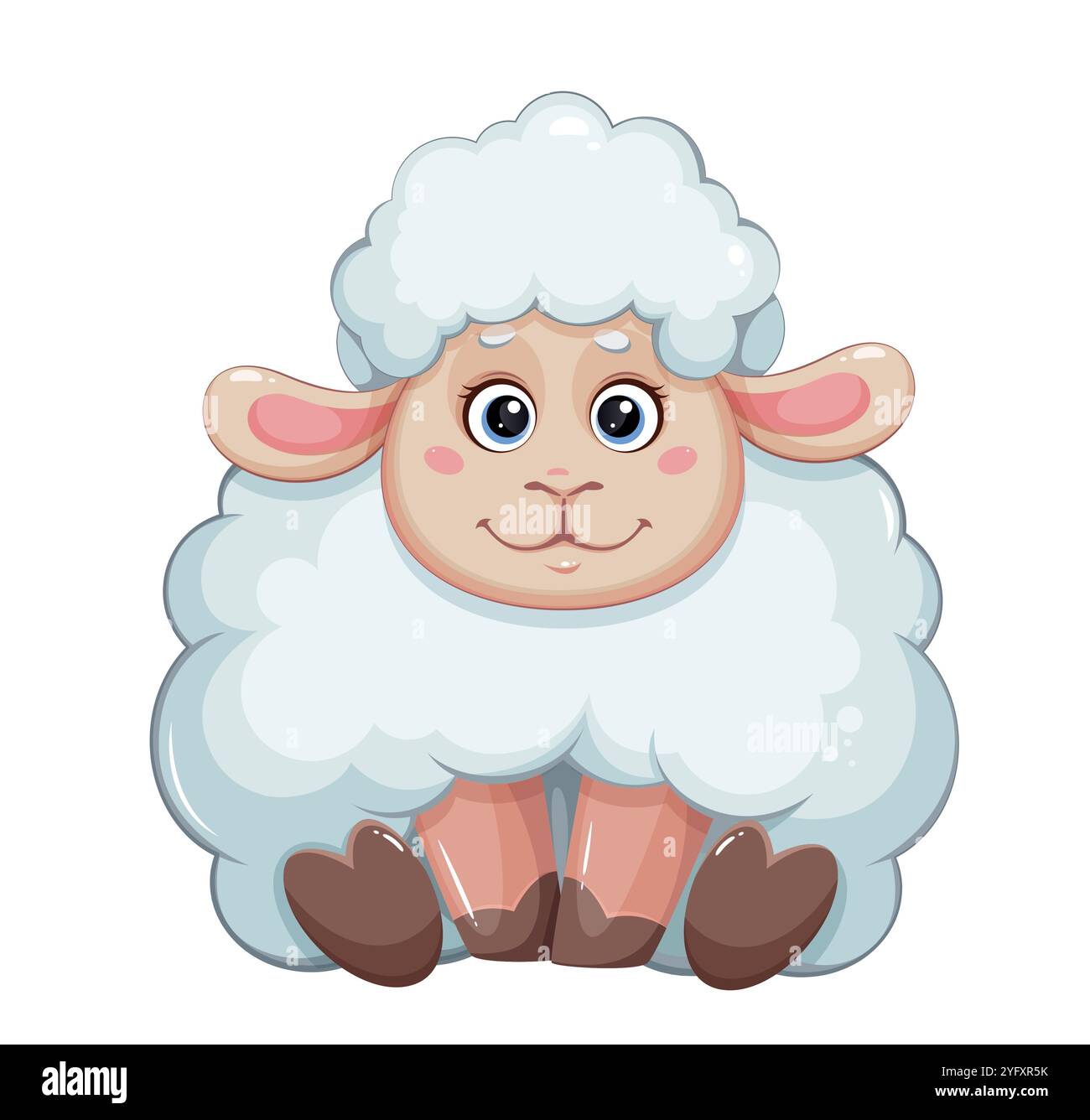 Eid al Adha Mubarak greeting card with funny ram. Traditional Muslim ...