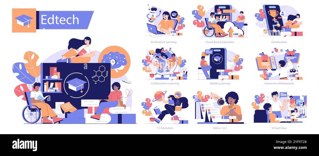 Edtech set. Modern educational technology and innovative learning ... Edtech set. Modern educational technology and innovative learning ...