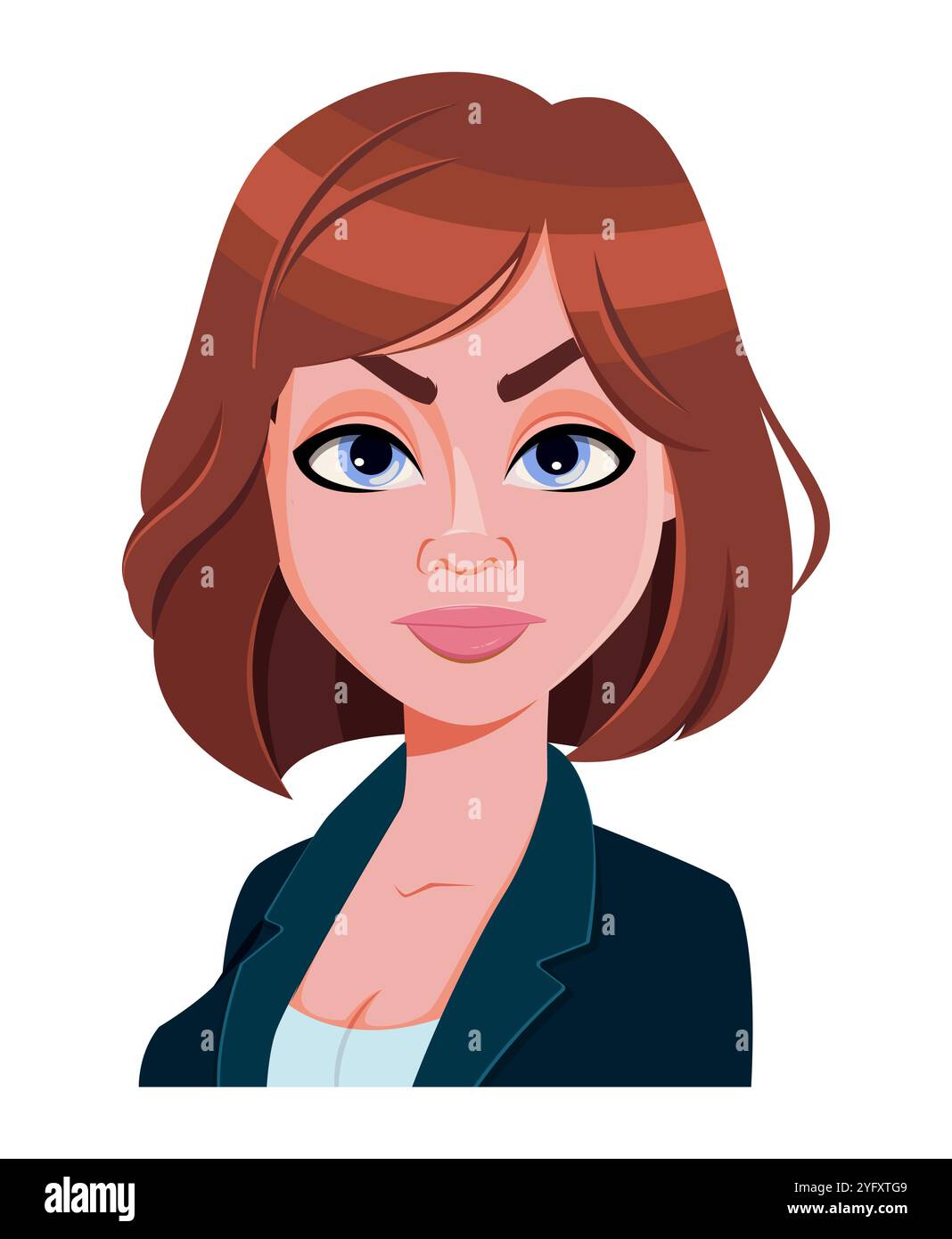 Face expression of beautiful woman, angry. Female emotion. Cute ...