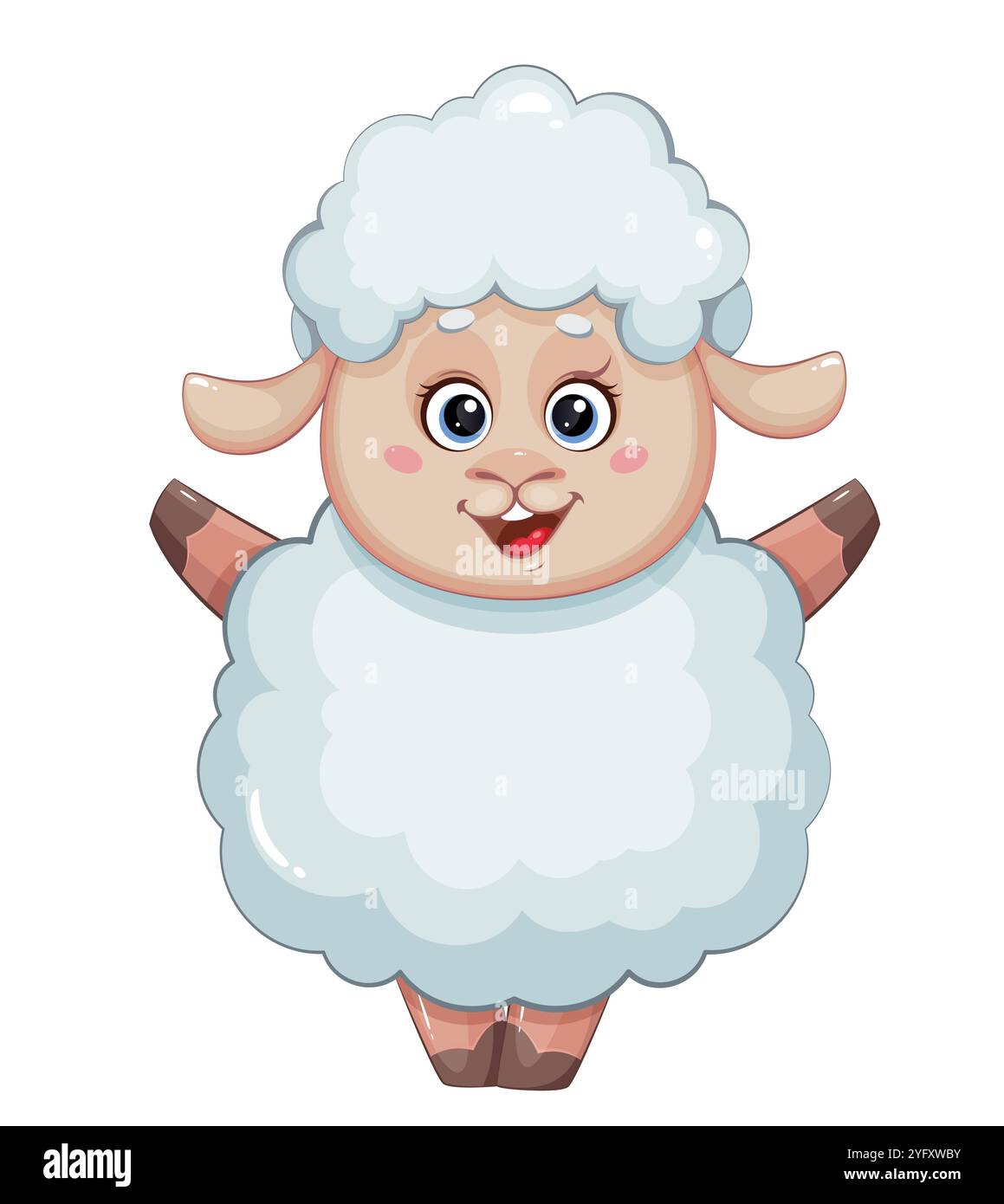 Eid al Adha Mubarak. Cheerful ram cartoon character. Traditional Muslim ...