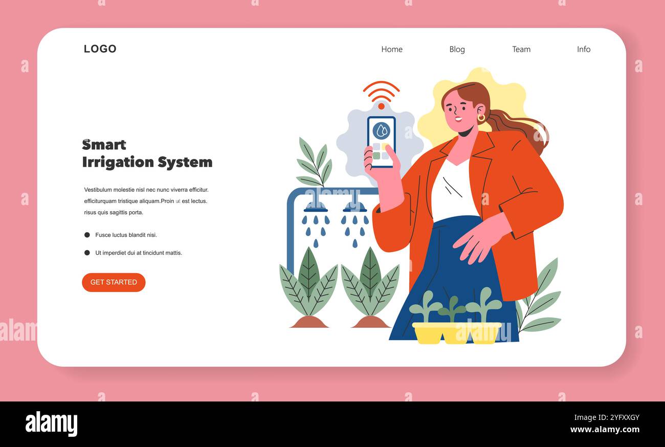 Smart Home Automation concept. Woman using mobile app for smart ...