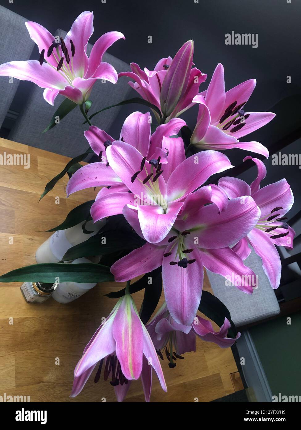 Beautiful bunch of pink lilies from Columbia Flower Market, London ...