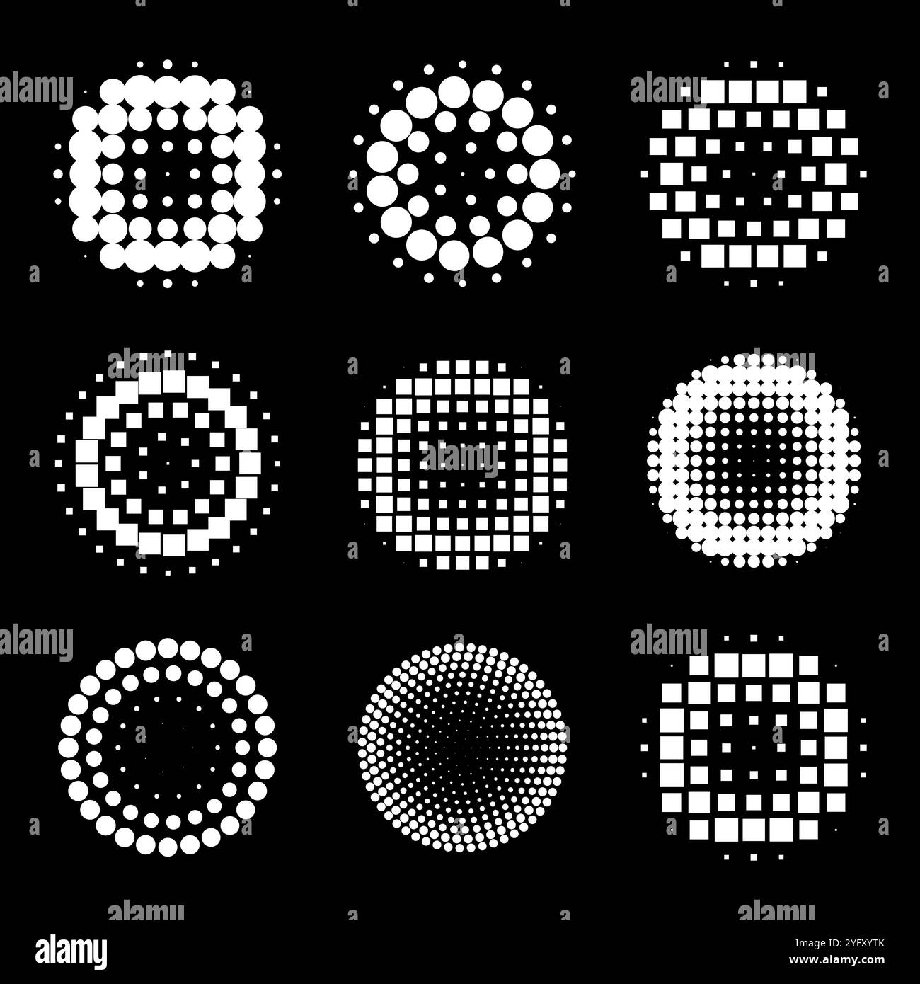 halftone circles. round gradient backgrounds. Vector illustration Stock ...
