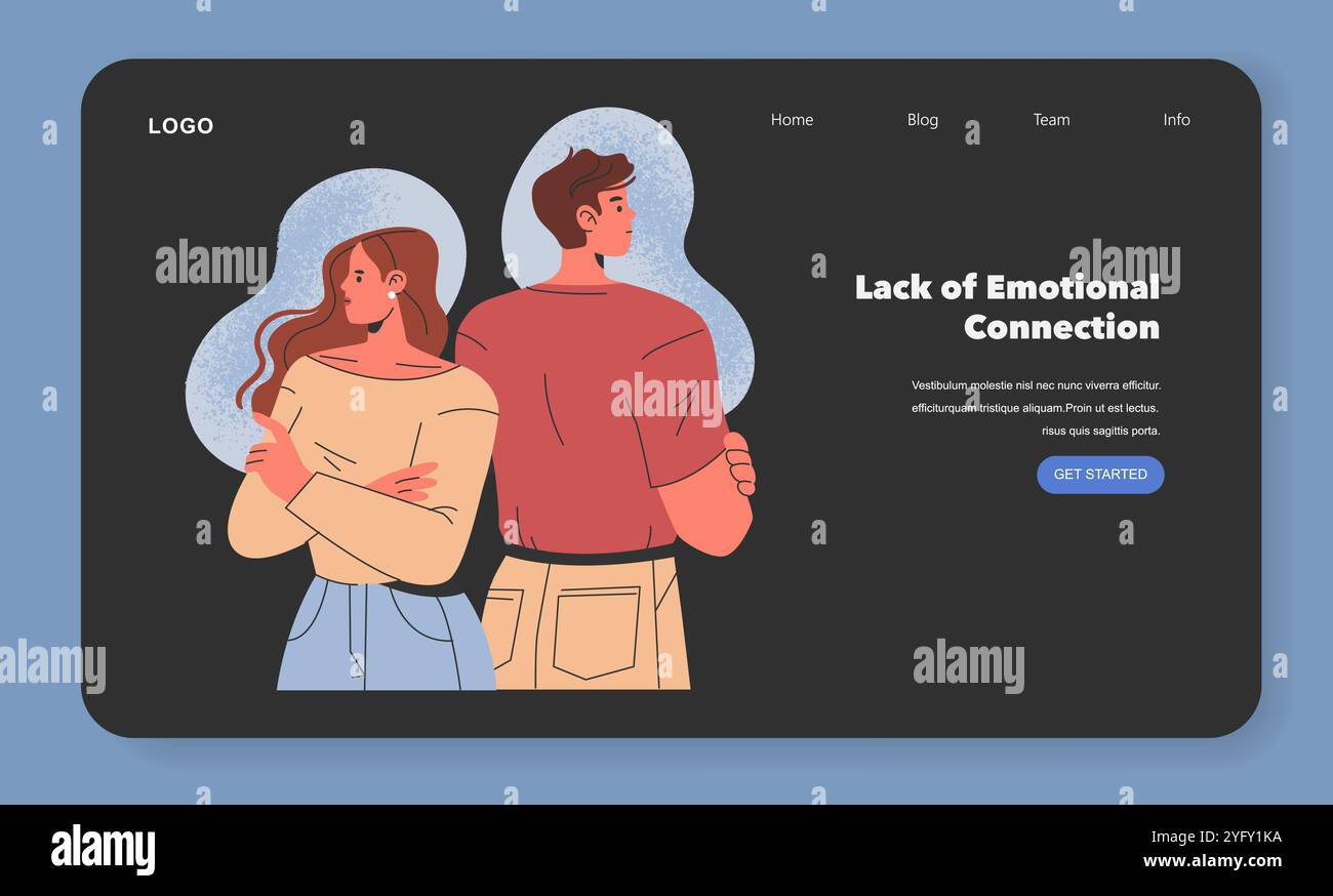 Relationship issues concept. A couple visually disconnected reflecting ...